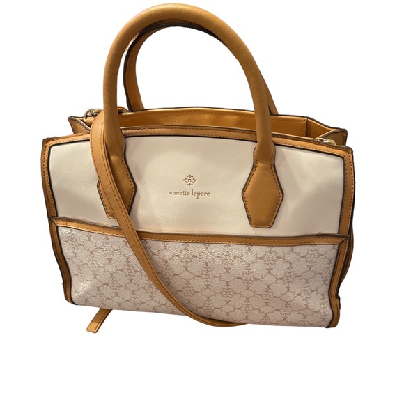 Nanette Lepore | Bags | Nette Lepore White Brown Double Strap Sachet ...
